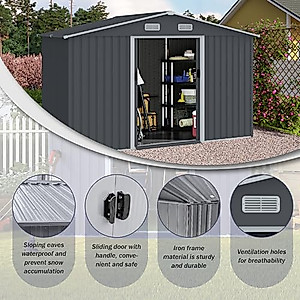 Outdoor Shed,6x4 Ftstorage Sheds,Heavy Duty Storage Room With Sliding Doors And Ventilation Openings,Shed For Outdoor Garden Sheds,Backyard Tool Storage Shed,Lawn,Terrace (6 x 4 FT)