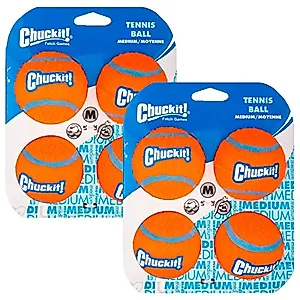 Chuckit! Dog Tennis Ball, Medium, 8-Pack, All Breed Sizes