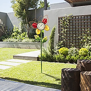 Outdoor Thermometer, Decorative Butterfly Outdoor Thermometers for Patio with Garden Metal Stakes for Home and Lawn Decor
