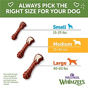 WHIMZEES by Wellness Value Box Natural Dental Chews for Dogs – Clean Teeth, Freshen Breath, Reduce Plaque & Tartar, Medium Breed 44 Count