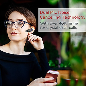 Motorola Boom 3 in-Ear Wireless Mono Alexa Enabled Headset - Noise Cancelling Bluetooth 5.0 Earpiece with Flip Microphone - 7-Hour Battery Life, 40-Foot Range - Ear Hook & Gel Buds