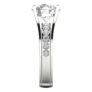 Clara Pucci 3.02 ct Round Cut Genuine Lab Grown Diamond VS1-VS2 18K White Gold Engagement Wedding Bridal Set Ring band Set size 11