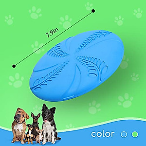 Nobleza 2 Pack Dog Flying Disc, Flexible Floatable Dog Disc Toy for Long-Distance Flies and Floats, Lightweight Soft Flying Discs Toy for Small Medium Large Dogs to Fetch & Catch, Blue & Green