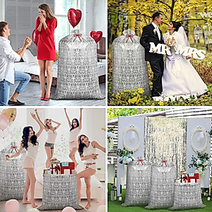 Zonon 3 Pcs 56'' Jumbo Silver Gift Bag Extra Large Christmas Gift Bags XXL Large Plastic Gift Bags for Presents Giant Wedding Gift Bag Plastic Christmas Gift Bags for Party Favors Gift Wrap