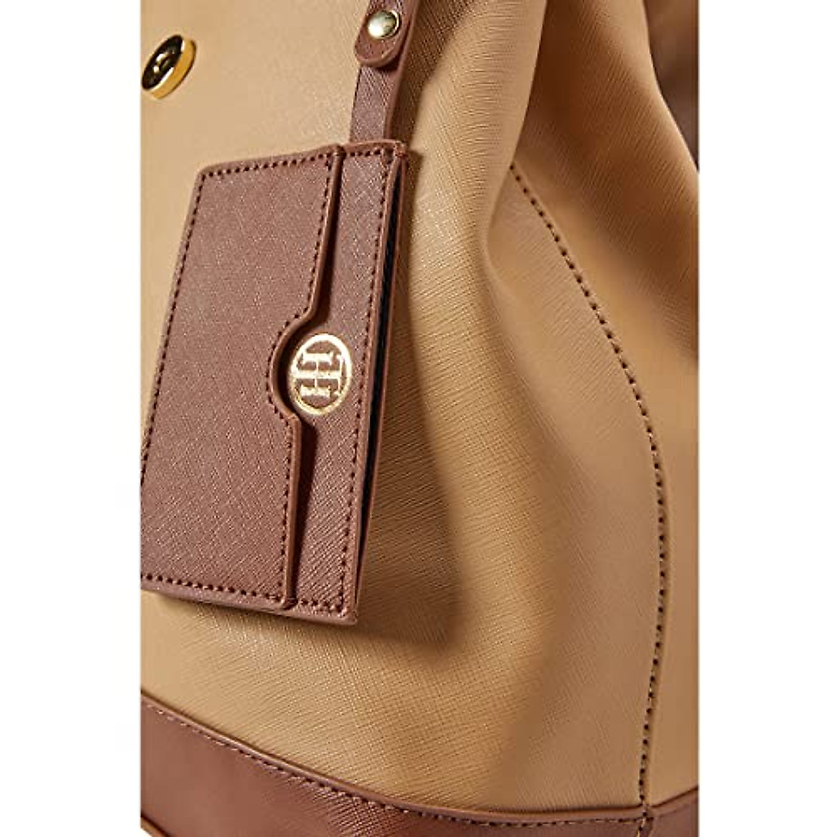 Tommy Hilfiger Gretta II Flap Backpack with Hangoff Saffiano PVC Tannin One Size