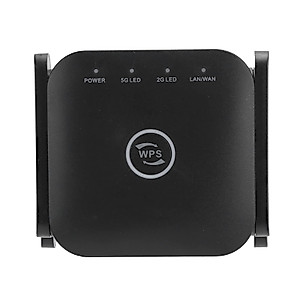 Kafuty-1 WiFi Range Extender, Wireless WiFi Repeater Signal Amplifier Up to 300meters / 984.3ft, WiFi Repeater Up to 300Mbps Speed, 2.4 ghz, 802.11 b/g/n, with Ethernet Port(Black US)