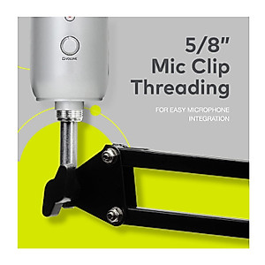 Knox Gear Studio Boom Microphone Arm Stand for Microphones, Gaming, Podcast, and Recording Boomarm Mic Stand for Desk, 5/8 Inch Thread