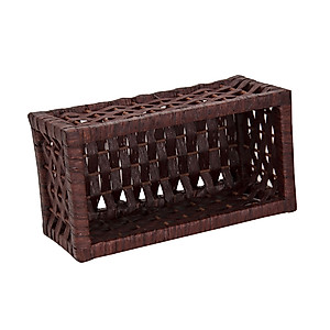 Household Essentials ML-7022 Set of Three Wicker Storage Baskets with Removable Liners | Paper Rope Black Stain