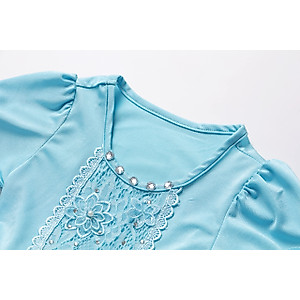 LAUPHIE Princess Costume Cinderella Dresses for Girls Blue Dress Up Clothes Accessories for Toddler Girls Fancy Dress Birthday Party (110 3-4 Years)