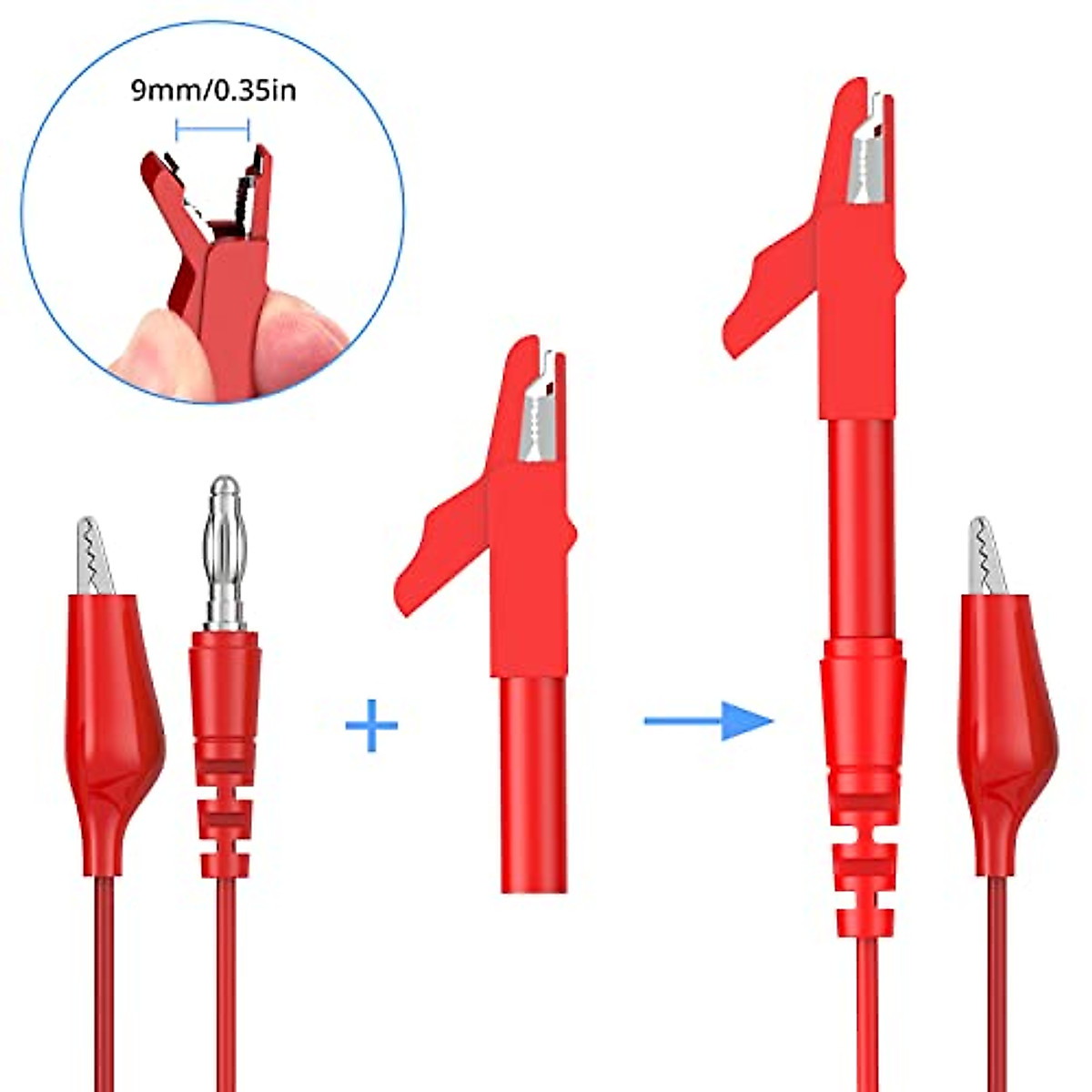 CAMWAY 25pcs Back Probe Test Lead- 15pcs Back Probe Pins & 5pcs Banana Plug to Alligator Clip 5 PCS Alligator Clips for Multimeter Diagnosis Circuit Testing
