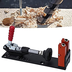XTevu Angled Hole Locator,Aluminum Alloy Oblique Hole Locator Double Drill Guide Pocket Hole Jig Kit Woodworking Drilling Positioner Tool,Woodworking Tools