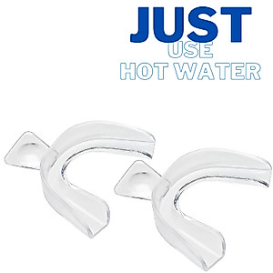 Teeth Whitening Trays Moldable Mouth Tray 2 Dental Trays Teeth Whitening Light for Faster Stain Removal Included Form Shape Perfectly Mouth Dental Tooth Compatible with Opalescence Whitener Bleaching