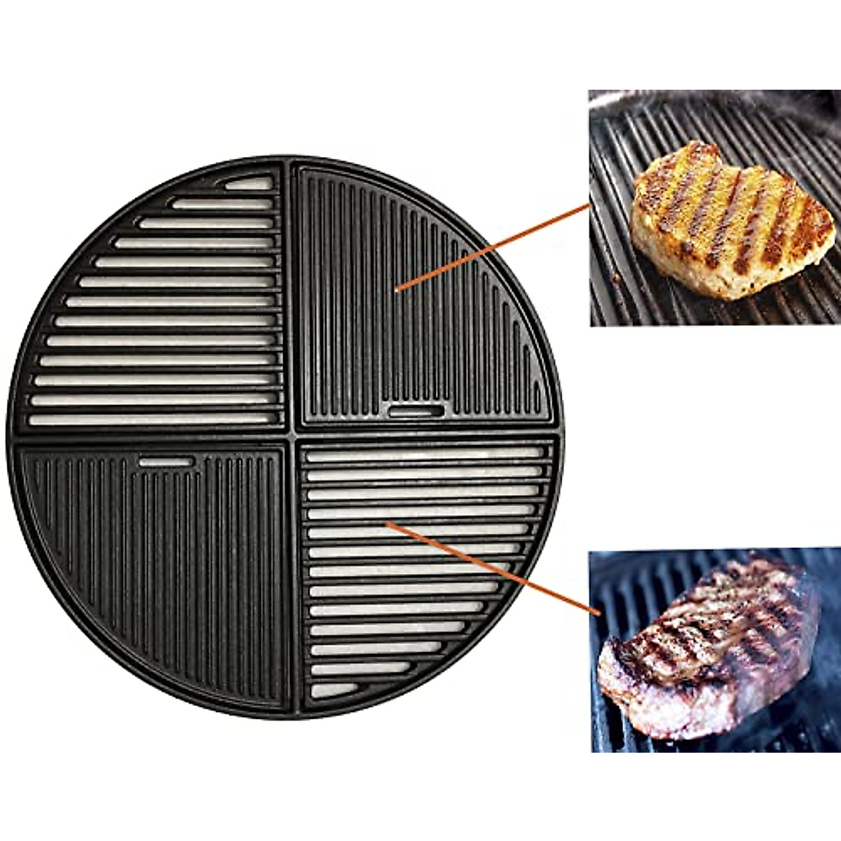 Dongftai CH83G Cast Iron Grate,Modular Fits 22.5" Grills, Pre Seasoned, Non Stick Cooking Surface