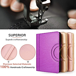 Darolin Zippered Leather Padfolio Portfolio with Hidden Handle and Clipboard, Business Conference Organizer Notepad Folder, Portfolio Bag, Padfolio for Women/Men (Rosegold)