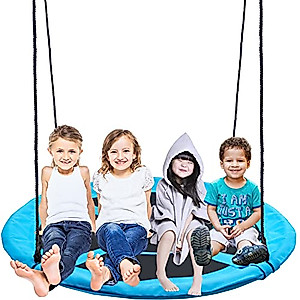 Homde 60 Inch Flying Saucer Swing Anti-Fade Tree Swing Set with 2pcs 5ft Extra Long Strap Load 2200lbs