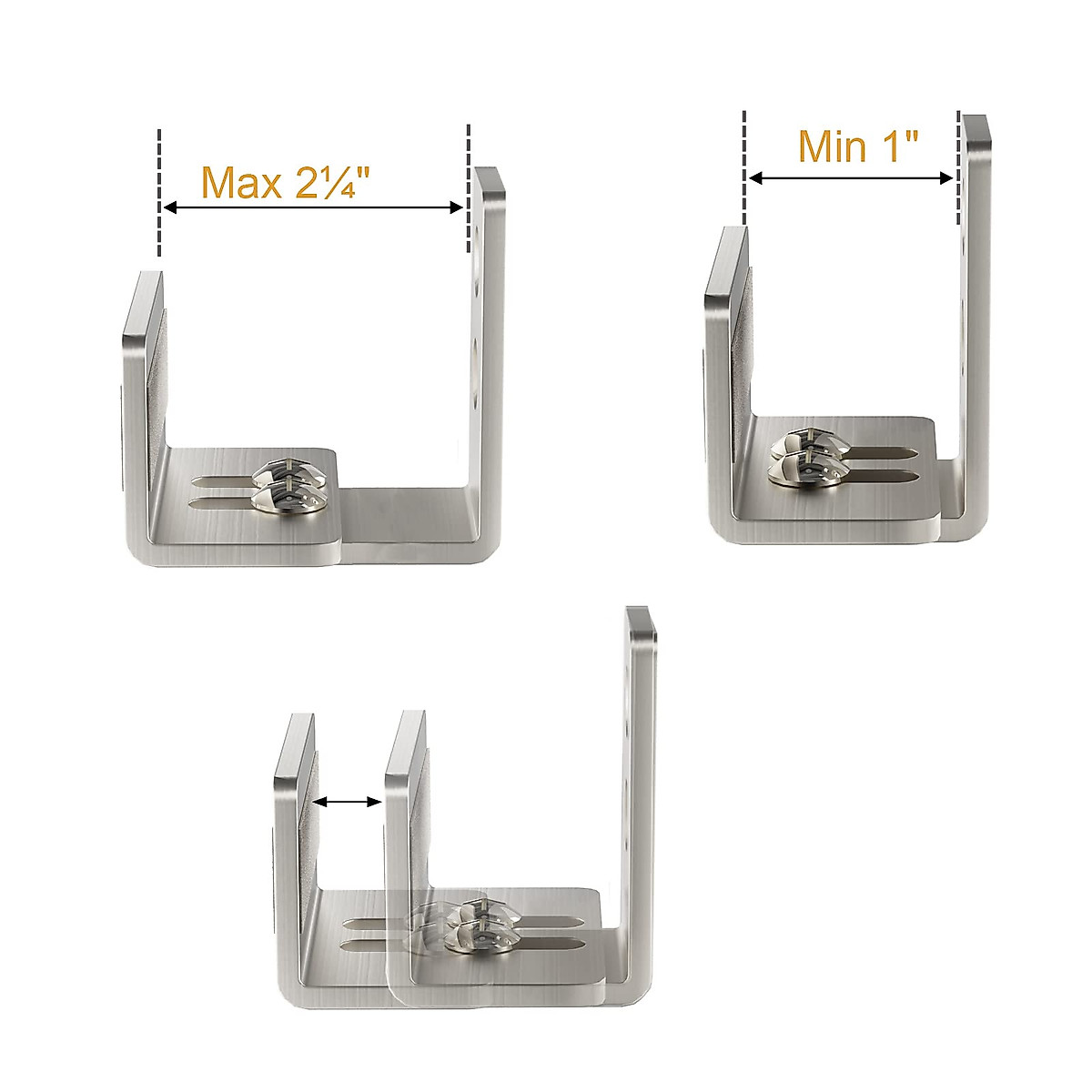 EaseLife Sliding Barn Door Bottom Floor Guide,U Shape,Flexible Adjustable Fit Distance,Flush Flat Bottom Design,Wall Mount System,for Door & Cabinet,Brushed Nickle