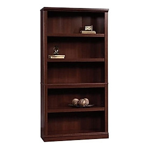 BOWERY HILL 5 Shelf Modern Style Wood Bookcase in Select Cherry