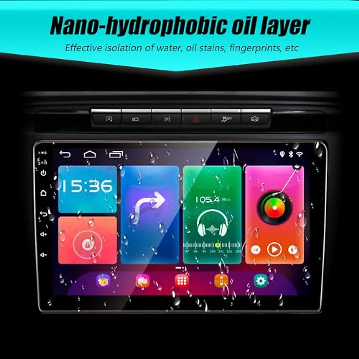 UGSHY Pack-1 Car Navigation Tempered Film, 10.1"-10.2" Touch Screen Tempered Glass Protective Film, Suitable for Most Models (Transparent)