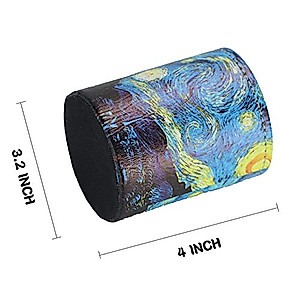 lizimandu PU Leather Pencil Pen Holder,Round Pencil Cup Stationery Desk Organizer Control Storage Box for Home Office Bedroom(1 Pack,1-Starry Sky)