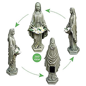 CHRUI Virgin Mary Outdoor Garden Decor Statues, Outdoor Patio Angel Art Garden Cemetery Decorations Statue for Patio, Lawn, Yard Decoration, Housewarming Garden Unique Gift