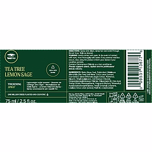 Tea Tree Lemon Sage Thickening Spray, Builds Body + Boosts Volume, For Fine Hair, 2.5 fl. oz.