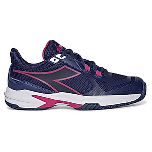 Diadora Women's Trofeo 2 All Ground Pickleball Shoes (Blueprint/Pink Yarrow/White, 8.5)