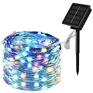 DWINBCZ 32m/22m/12m/7m Solar LED Light Outdoor Festoon Lamp Garden Fairy Light String 1~2PC Waterproof Christmas Garland Yard Decoration (Color 1PC,7M 50LED)