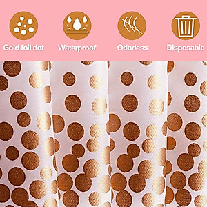 6 Pack Plastic Tablecloths for Rectangle Tables, Rose Gold Dot Confetti Party Table Cloths Disposable Table Covers with 30 Balloons for Parties Girl Birthday Baby Shower Wedding Bridal, 54" x 108"