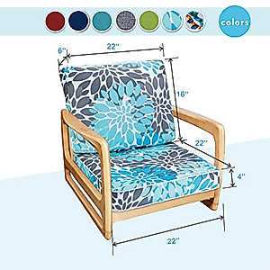 JMGBird Outdoor Chair Cushion Tufted Pillow, Deep Seat Chair Cushion Set 22"x22" Outdoor Cushions for Patio Furniture