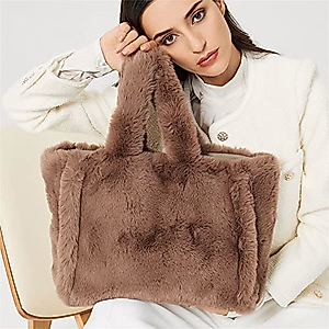 Women Top Handle Bag Shoulder Bag Hobo Bag Totes Fashion Handbag Fluffy Faux Fur Furry Plush Soft Elegant