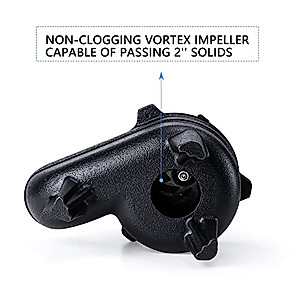 RainBro 1/2 HP Cast Iron Submersible Sewage Pump With 10 ft. Piggy Back Tether Float Switch, Model# CSE050