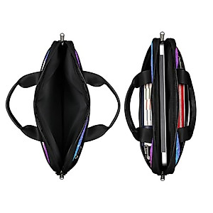 Rainbow Style Printed Laptop Computer Bag Waterproof Shoulder Messenger Bag 13-15 inch Durable Laptop Tote Bag with Shoulder Strap Handle Lightweight Crossbody Briefcase