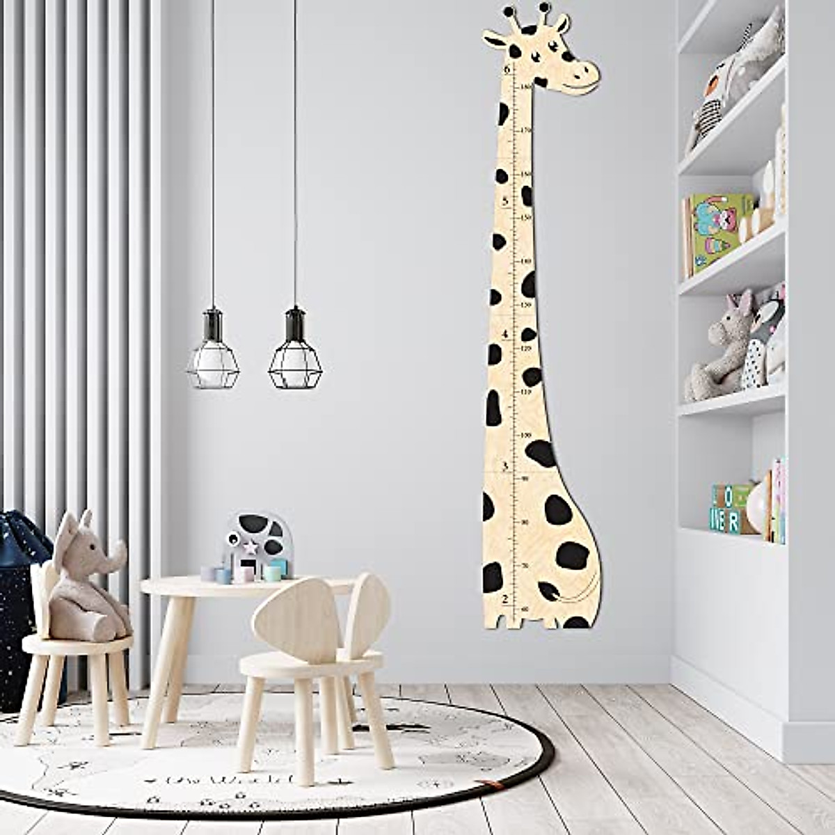 GADNIA Wooden Growth Chart for Kids, Boys & Girls | Cute Giraffe, Custom Height Chart, Measurement Ruler for Wall | Kids Bedroom, Playroom, Child's Room, Nursery Decor Decoration Wall Art
