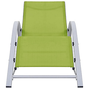 vidaXL Modern Outdoor Furniture Set with Table, 2 Sun Loungers, Made from Durable Aluminum, Green