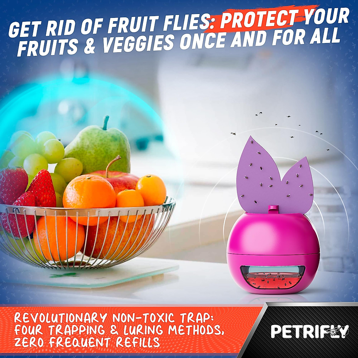 UV Fruit Fly Traps For Indoors + Sticky Traps 2pk- Fruit Fly Traps Indoor For Home - Fruit Fly Trap & Gnat Traps For House Indoor - Gnats And Fruit Fly Killer Indoor - Gnat Catcher,Gnat Trap,Nat Traps