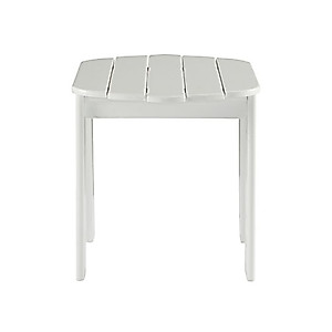 Linon Adirondack, White End Table, 18.5"D x 18.11"W x 18.11"H