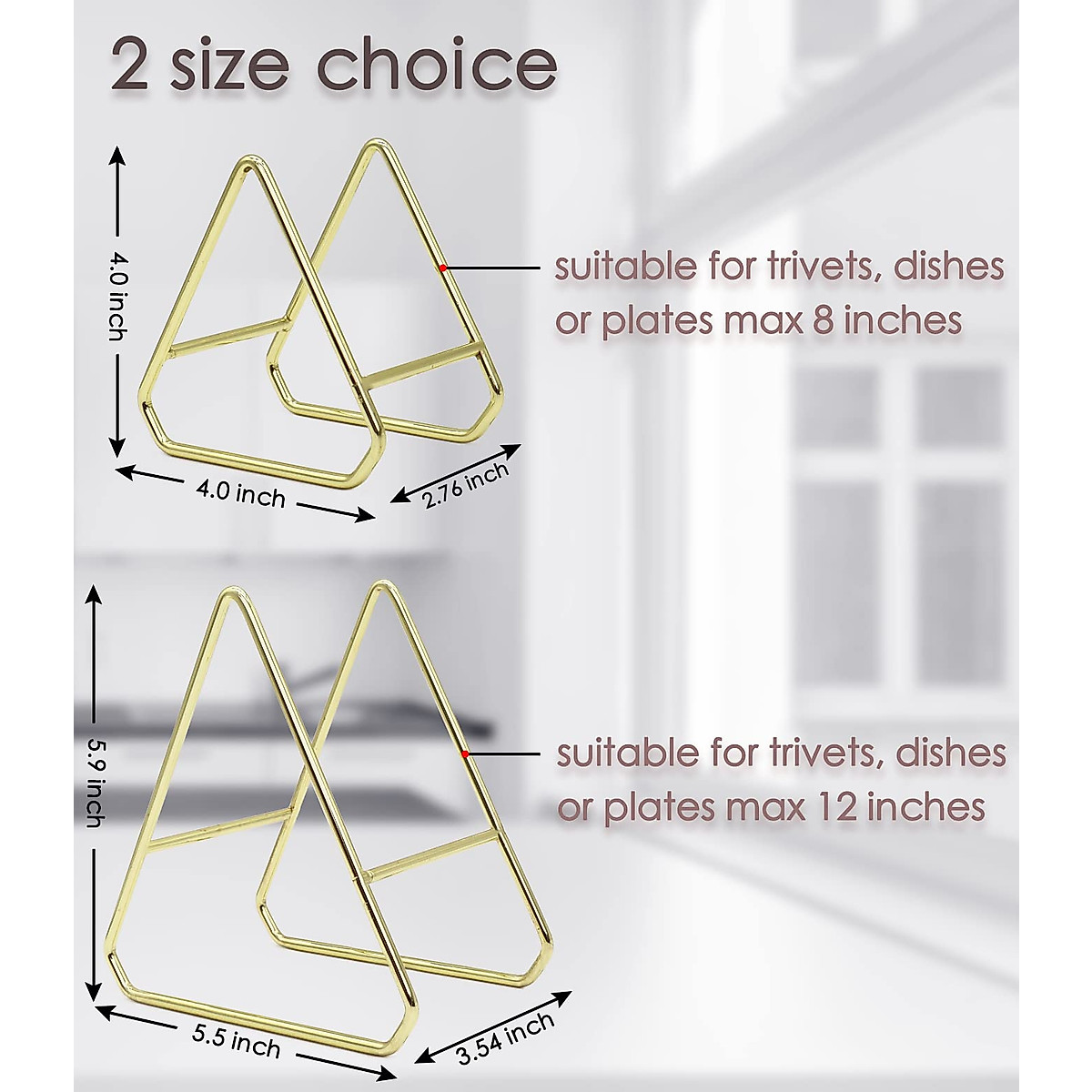 KITLAB Kitchen Organizer Rack, Dish Racks for Kitchen Counter, Drying Racks Holder for Cork Trivets, Dishes and Plates
