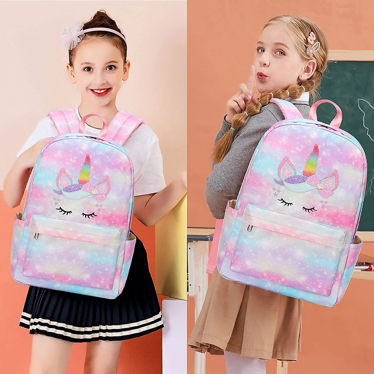 FITMYFAVO Backpack for Girls Elementary Middle School Bookbag Travel Daypacks for Teens Students Durable Laptop Bags