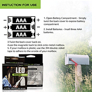 Motion Sensitive Mailbox LED Light - Portable Universal Magnetic Interior LED Light with Motion Sensor for Mailbox Lighting - Illuminates Your Mailbox for Enhanced Visibility at Night