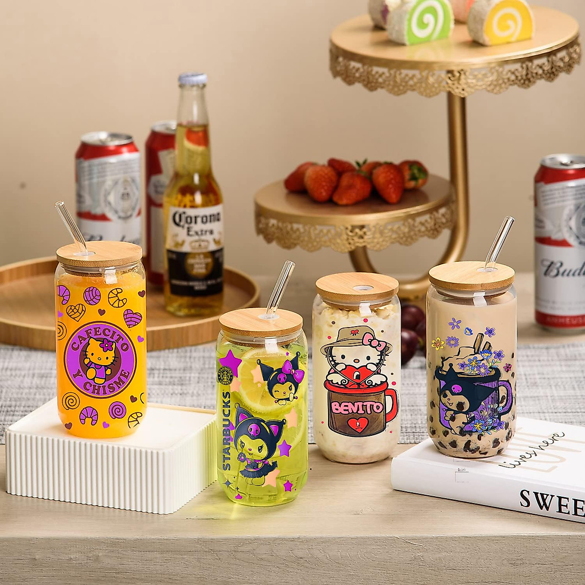 UV DTF Cup Wrap Transfer Stickers for Glass, 9 Sheets Cup Rub on Transfers for Crafting Cup Decal Stickers for 16OZ Libbey Glass Cups Furniture Craft Wood DIY Crafts (Style 3)