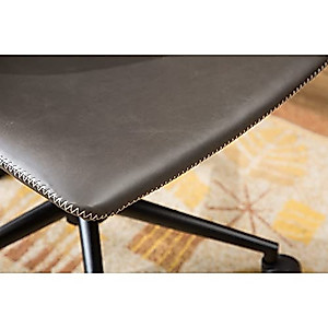 Roundhill Furniture Cesena Faux Leather 360 Swivel Air Lift Office Chair, Gray