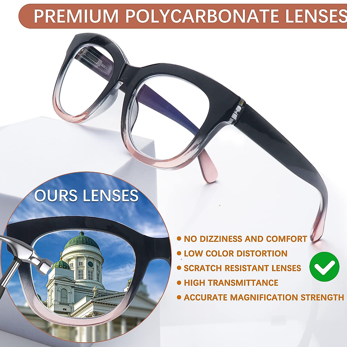 MAEOWN Oprah Style Reading Glasses for Women Blue Light Blocking 6 Pack Computer Readers Fashion Quality Eyeglasses (Multicolor, 1.25, x)