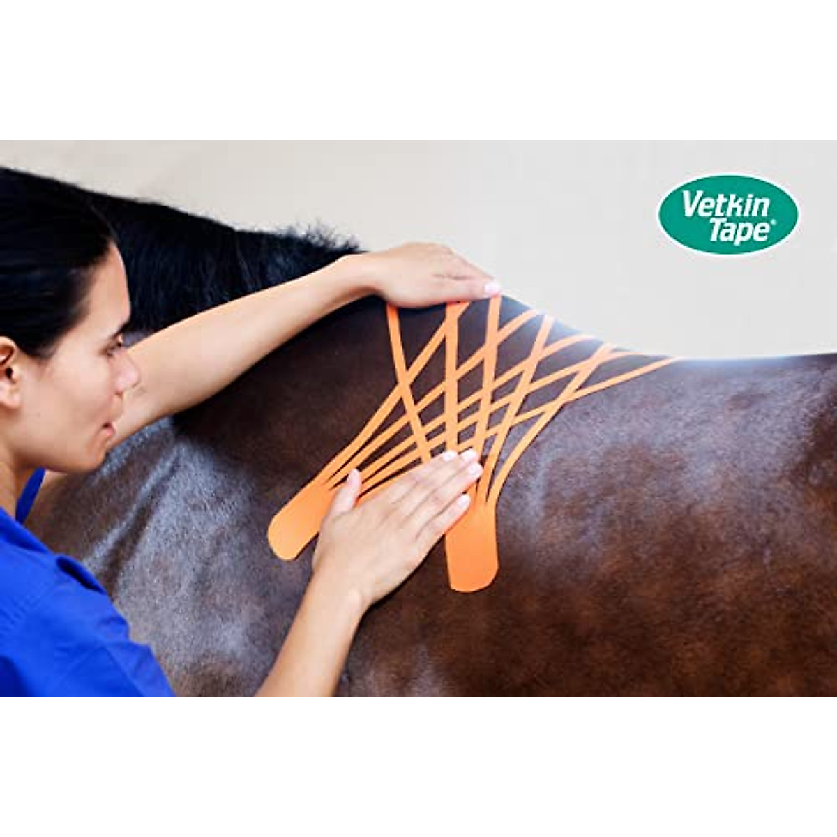 VETKIN VetkinTape® Veterinary Kinesiology Tape Orange | Kinesiology Tape for Horses & Dogs | Equine & Canine Kinesiotape | Latex Free and TÜV Quality Mark Certified Ktape | 1.2 inch | Pack of 2 Rolls