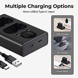 K&F Concept 2200mAh NP-W235 Battery and Charger for Fujifilm X-T5, X-S20, X-H2, X-H2S, GFX 100S, GFX 50S II, X-T4, 2 Pack Battery