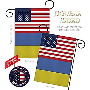 Ukrainian Flag Ukraine US Friendship Garden Ucrania Home Decor Indoor Tapestry World Country - Outdoor Decorations House Banner Wall Hanging Small Yard Stand With Ukrainian Gifts Made In USA
