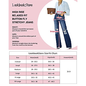 LookbookStore Womens Casual Denim High Waisted Wide Leg Jeans Button Fly Fall Attire Trendy Brilliant White Size Medium Fits 8-10