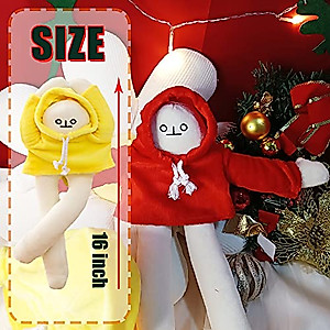 Plush Banana Man Doll, Weird Plush Banana Stuffed Animals Doll with Magnet, Creative Stuffed Toy Funny Changeable Plush Pillow Decompression Toy Gifts for Kids Christmas Birthday Party (16 inch)