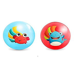 B. Toys – Bouncy Balls for Kids – 2 Pack – 8.5” – Air Pump Included – Shark & Crab Play Balls – Indoor & Outdoor – Playground Games – Bouncin’ Around – 3 Years +