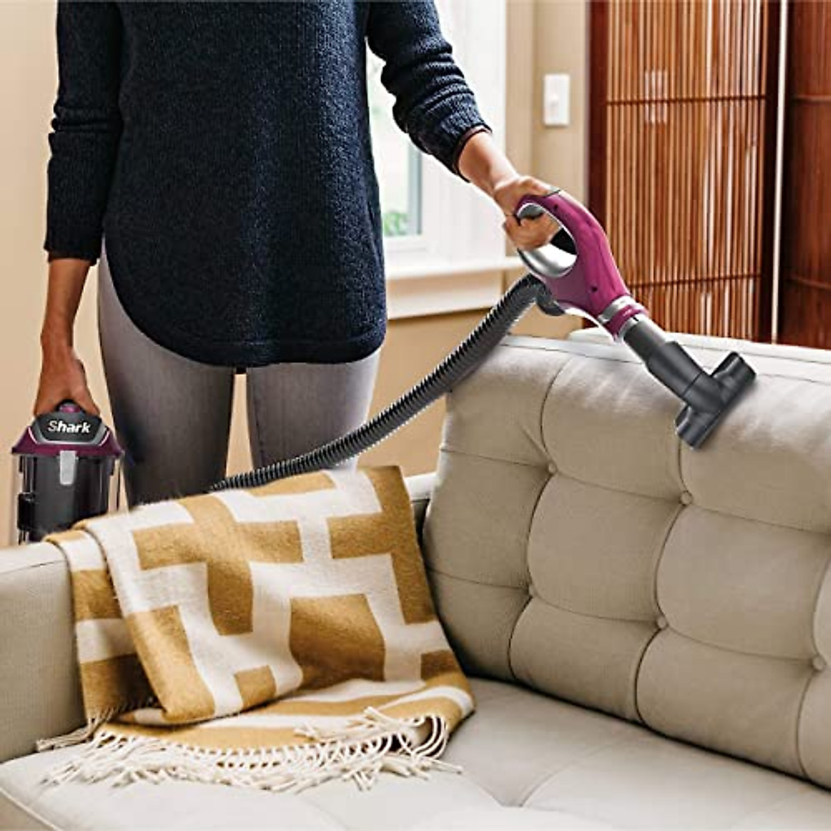 Shark Rotator Lift Away DuoClean Pro with Self Cleaning Brushroll Upright Vacuum ZU780 XL Capacity Burgundy (Renewed)