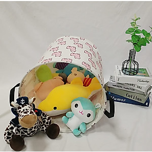 MAIZMZ Pink Storage Bins Gift Toys Box Kids Hamper Girls Laundry Basket Canvas Collapsible Waterproof Organizer Bin for Home/Dorm/Kitchen/Pet/Office/Closet/Shelf/Room decor(Alpace)